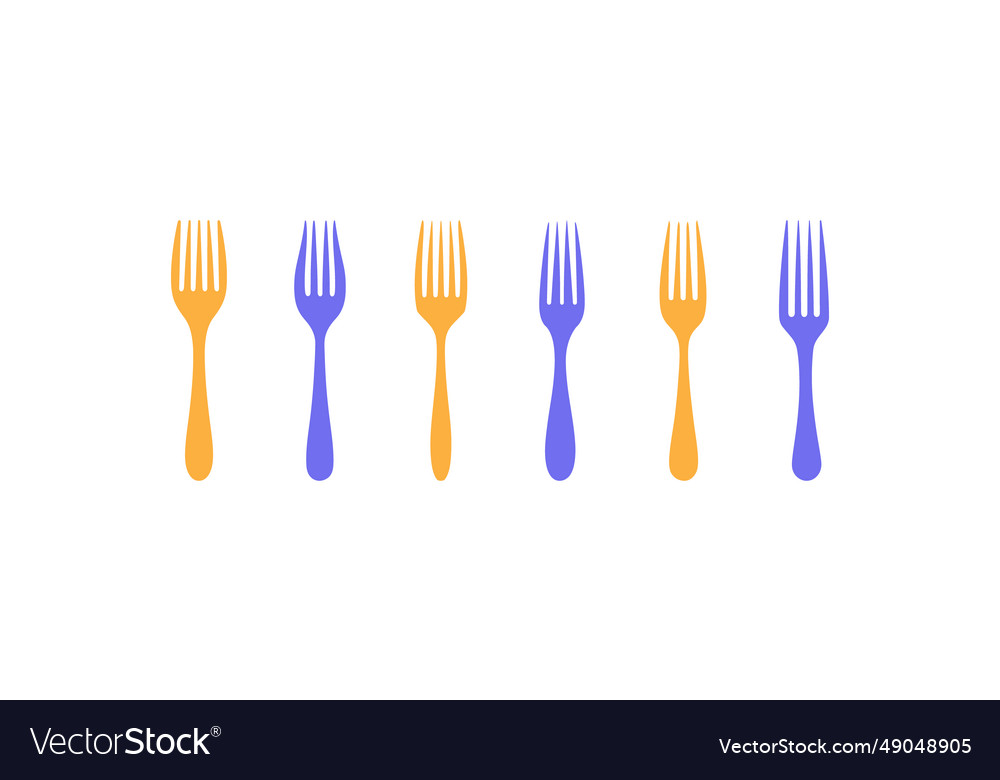Dining delights icon set featuring fork elements Vector Image