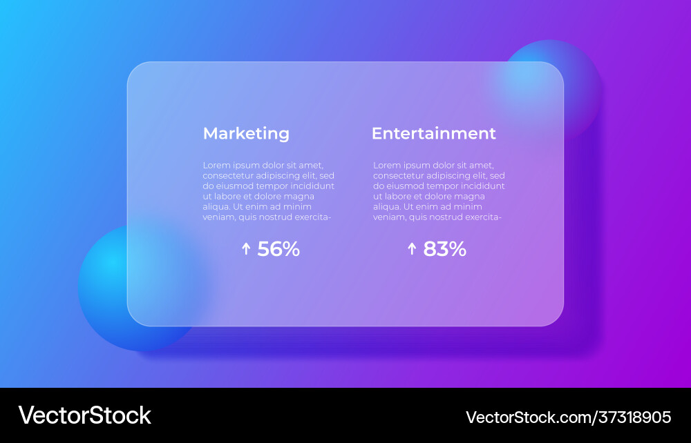 Glassmorphism concept with 3d geometric shapes Vector Image