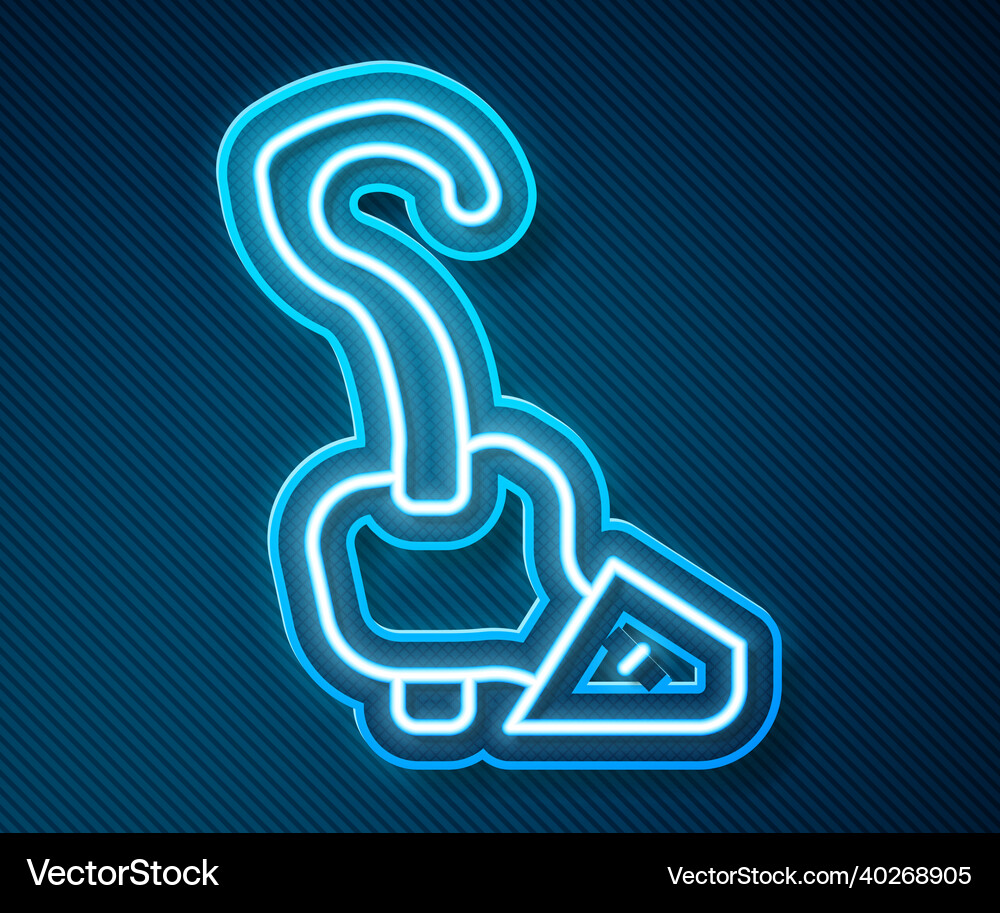 Glowing neon line magic staff icon isolated Vector Image