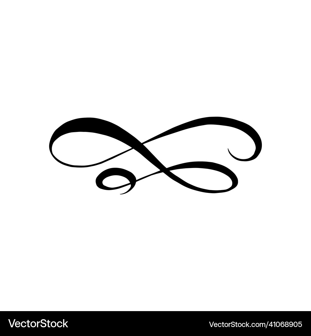 Handwritten curl or feather stroke underline Vector Image