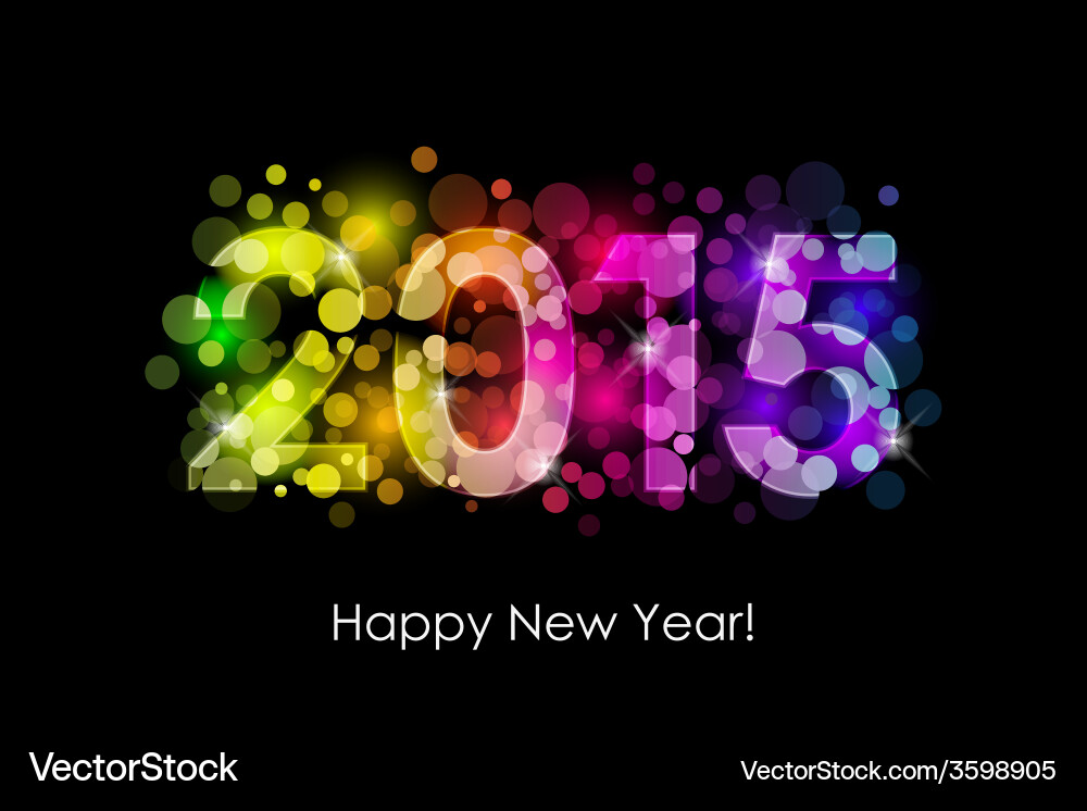 Happy new year - 2015 colorful background Vector Image
