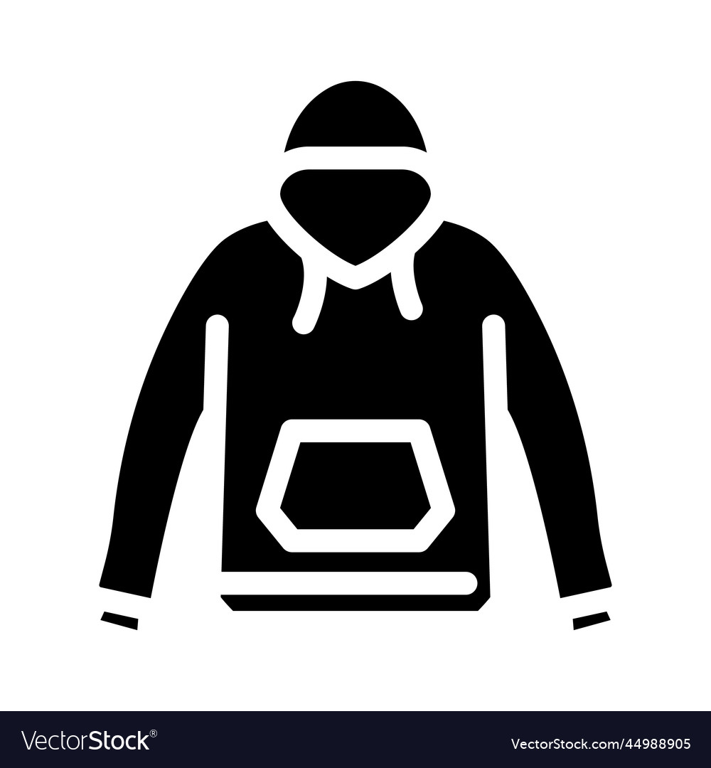 Hoodie Outerwear Female Glyph Icon Royalty Free Vector Image