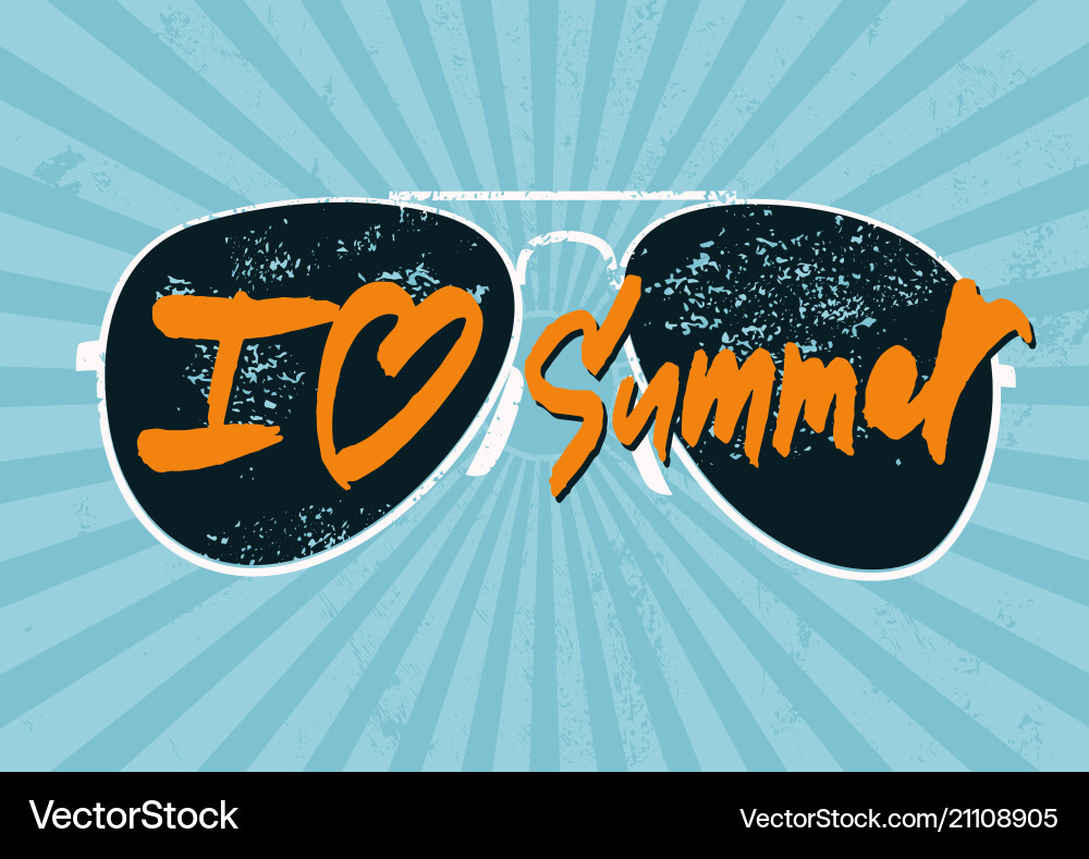I love summer calligraphic poster Royalty Free Vector Image