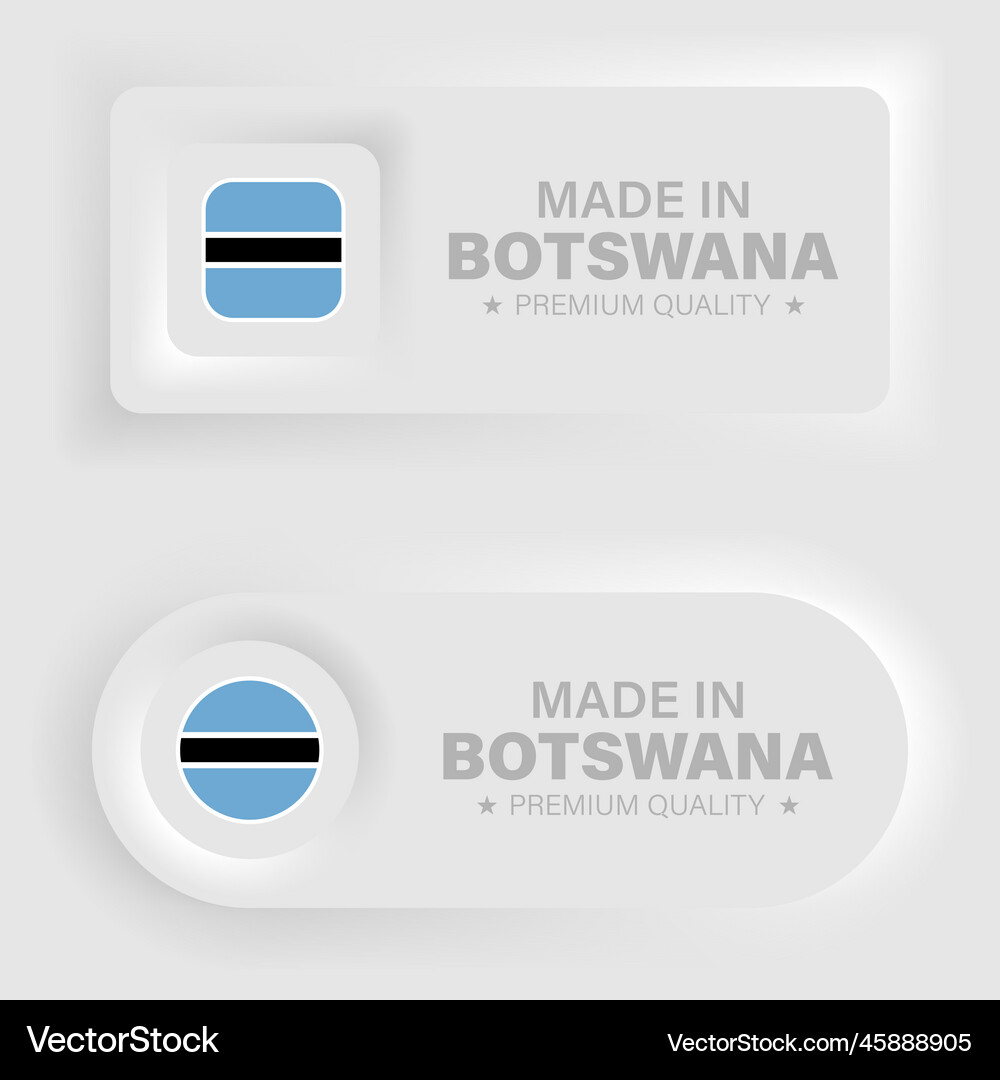 Made in botswana neumorphic graphic and label Vector Image