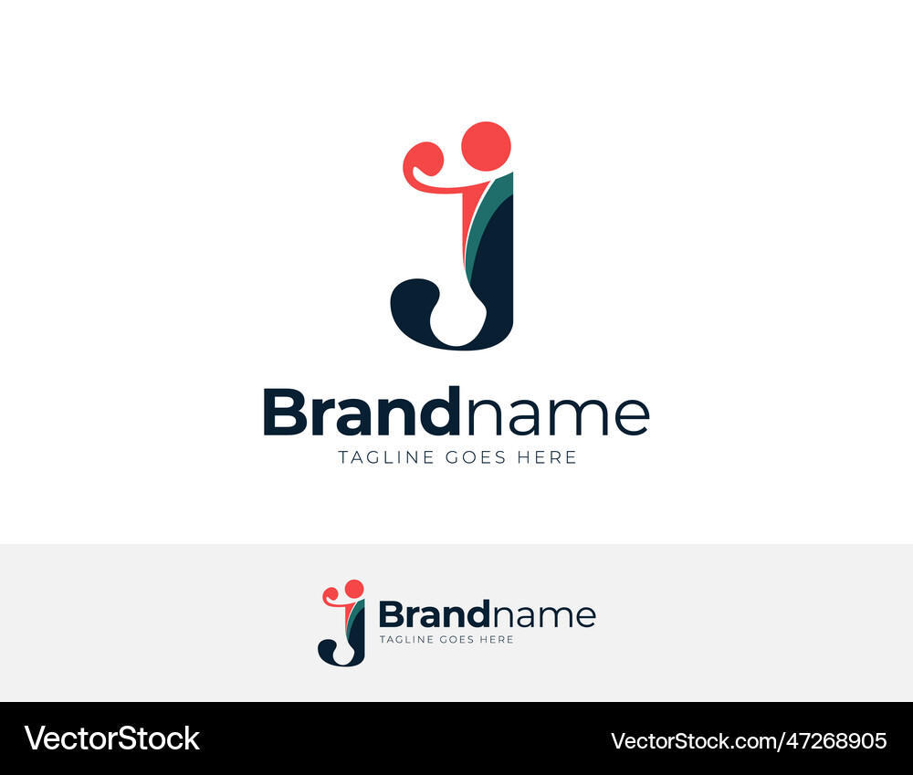Modern alphabet letter j logo design Royalty Free Vector