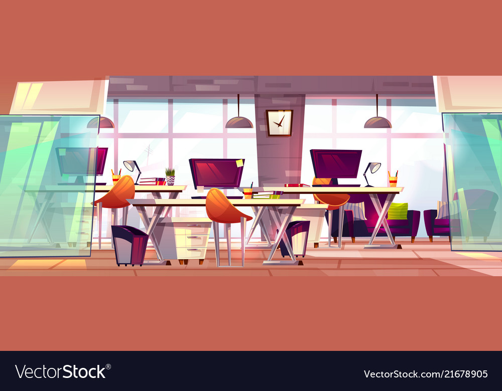 Office workspace interior Royalty Free Vector Image