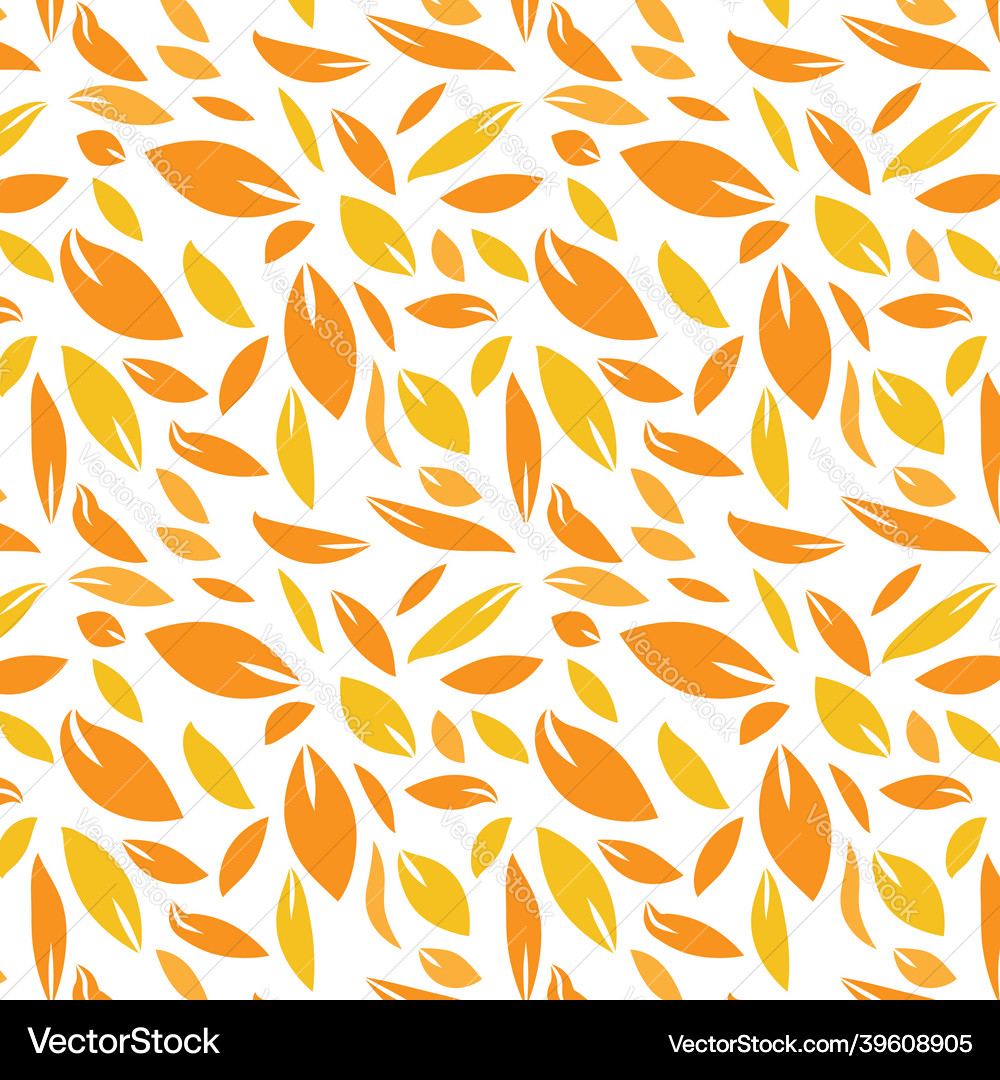 Orange and yellow autumn leaves seamless pattern Vector Image
