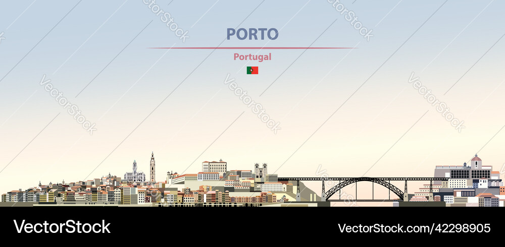 Porto city skyline Royalty Free Vector Image - VectorStock