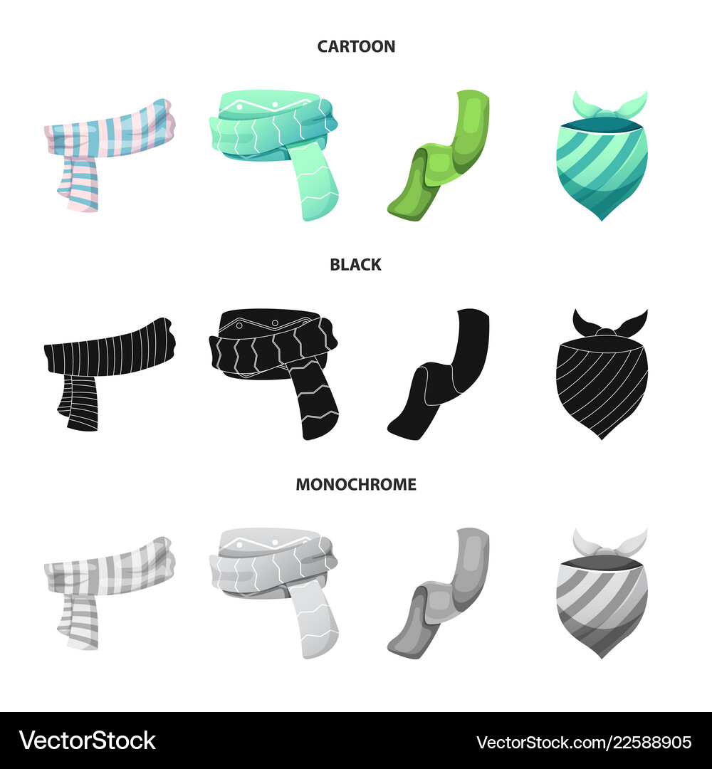Scarf and shawl symbol set Royalty Free Vector Image