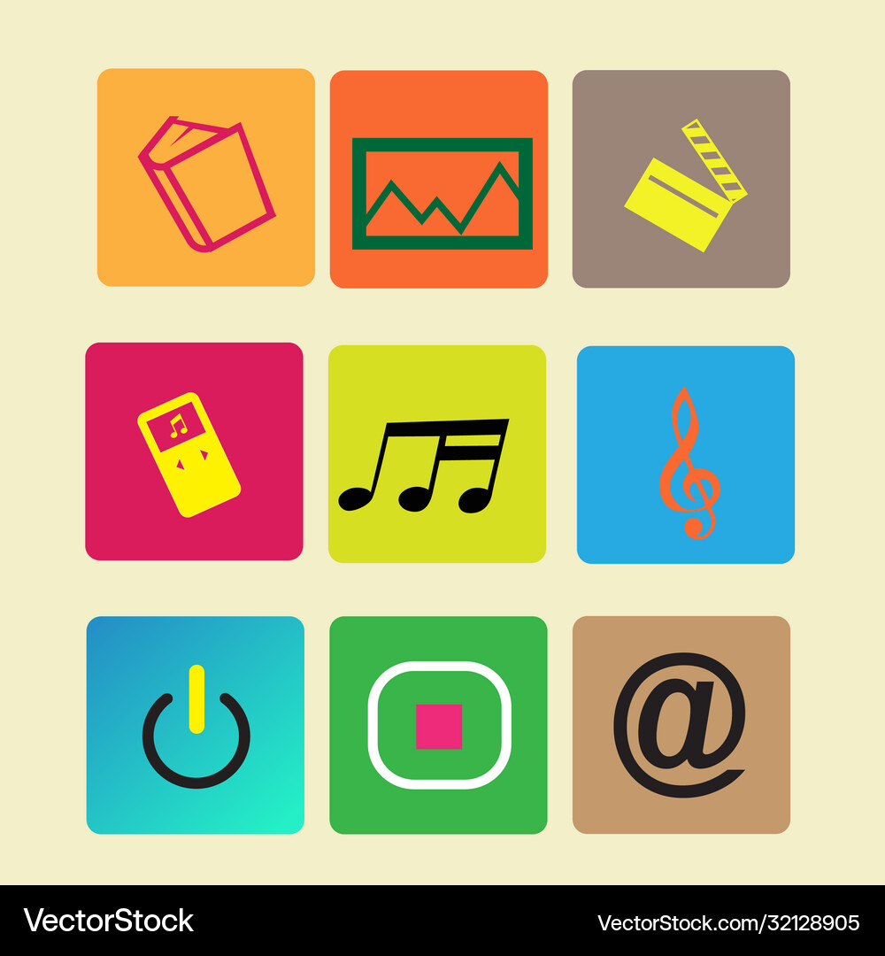 Symbol setsymbol icon for overview Royalty Free Vector Image