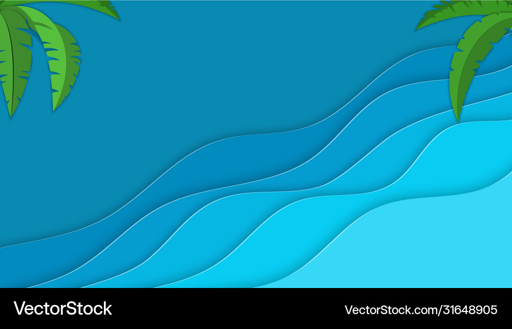 Top view sea with sea wave Royalty Free Vector Image