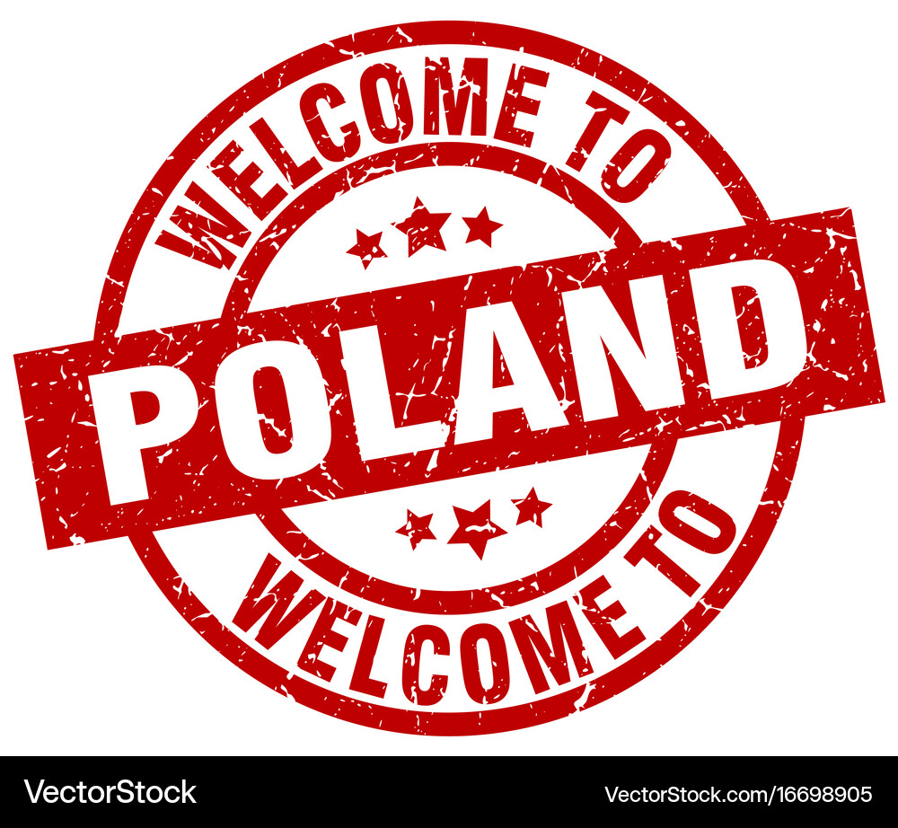 Welcome to poland red stamp Royalty Free Vector Image
