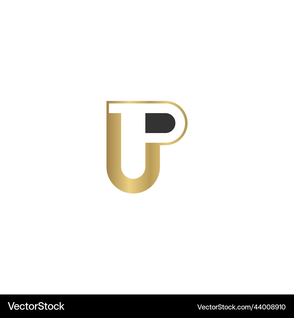 Alphabet initials logo up pu u and p Royalty Free Vector