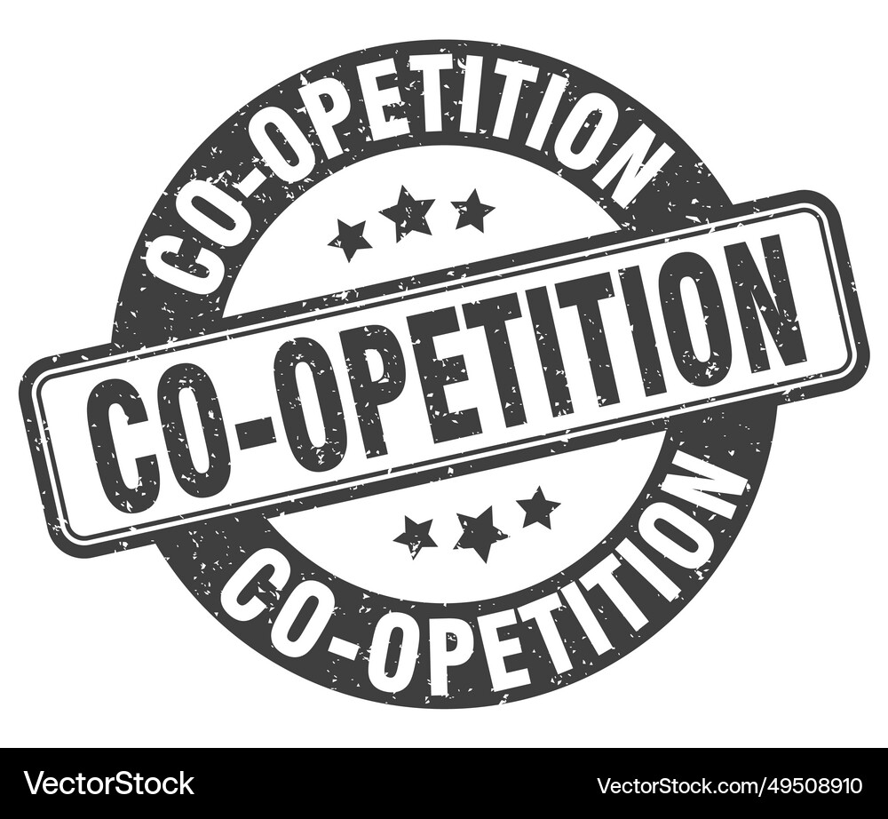 Co-opetition stamp label round Royalty Free Vector Image