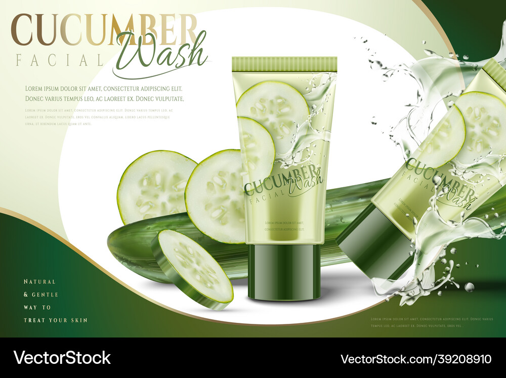 Cucumber facial mask Royalty Free Vector Image