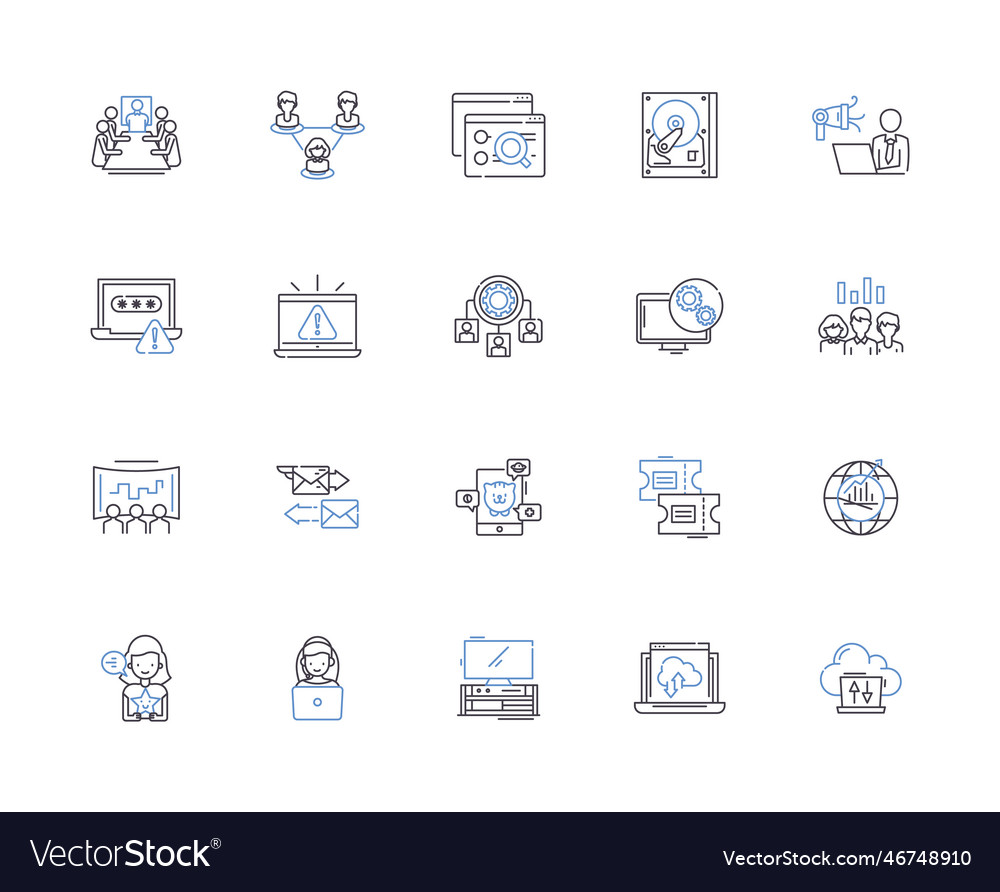 Digital customer experience outline icons Vector Image Digital customer experience outline icons Vector Image