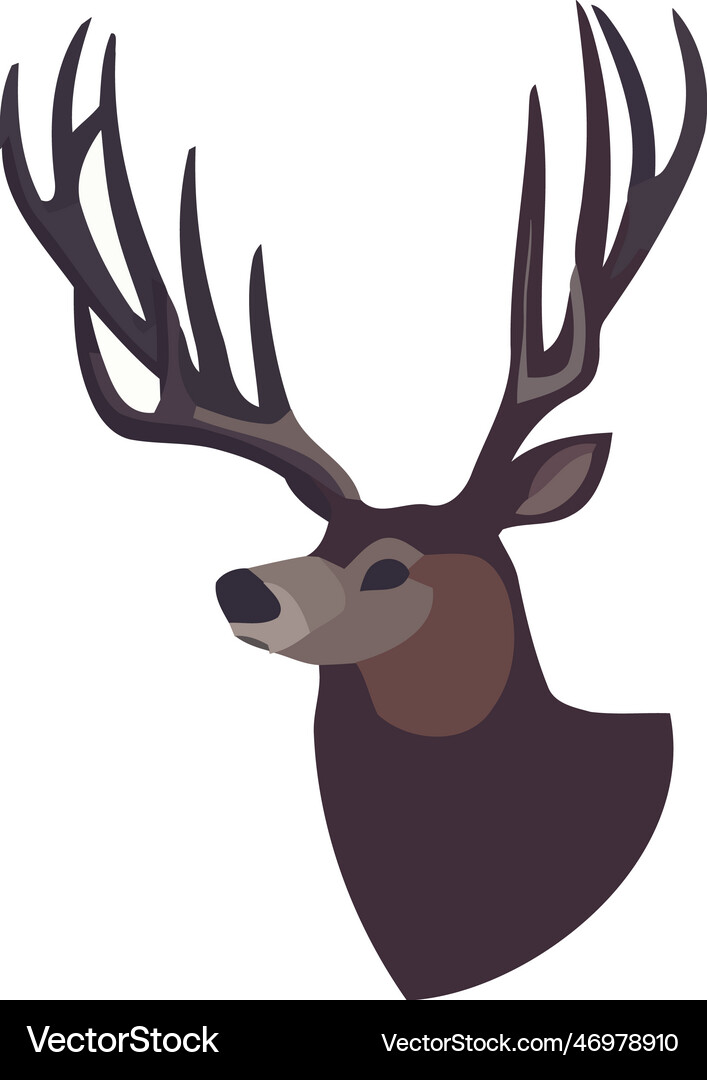 Forest stag cute and horned Royalty Free Vector Image