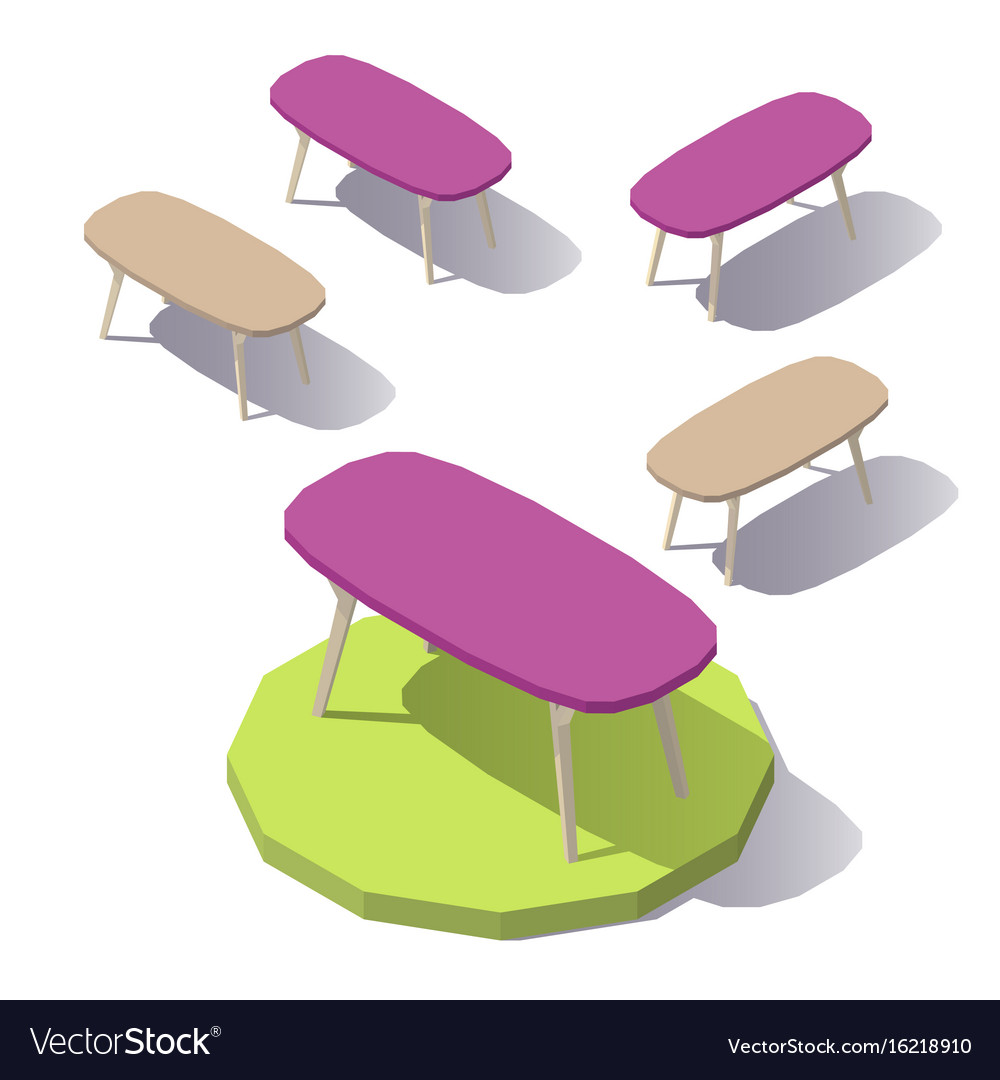 Lowpoly office table Royalty Free Vector Image
