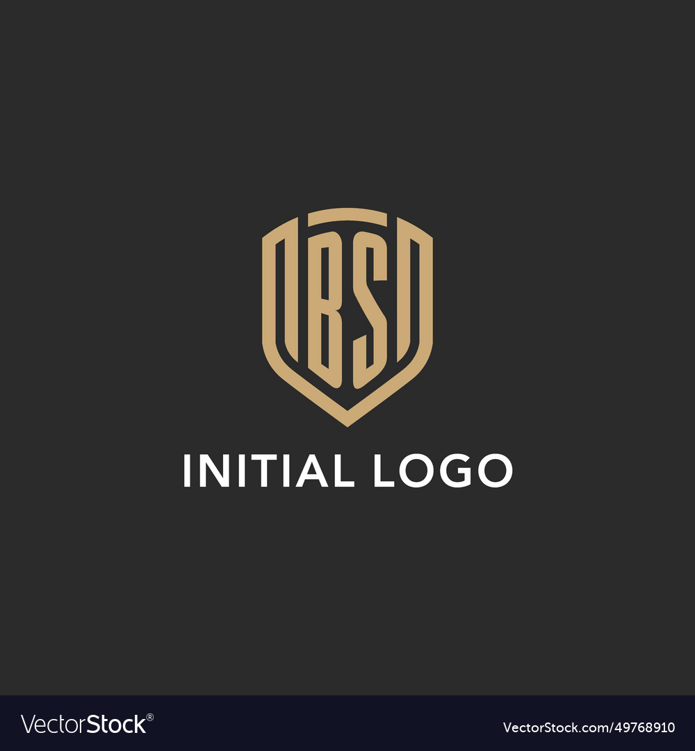 Luxury bs logo monogram shield shape monoline Vector Image