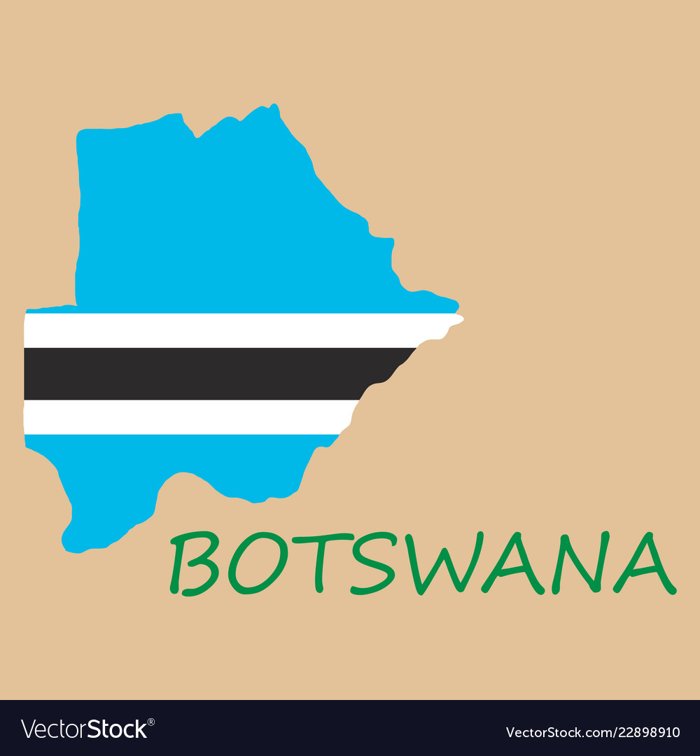 Map flag botswana Royalty Free Vector Image - VectorStock
