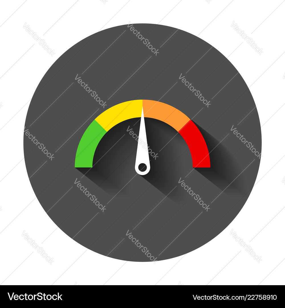 Meter dashboard icon in flat style credit score Vector Image