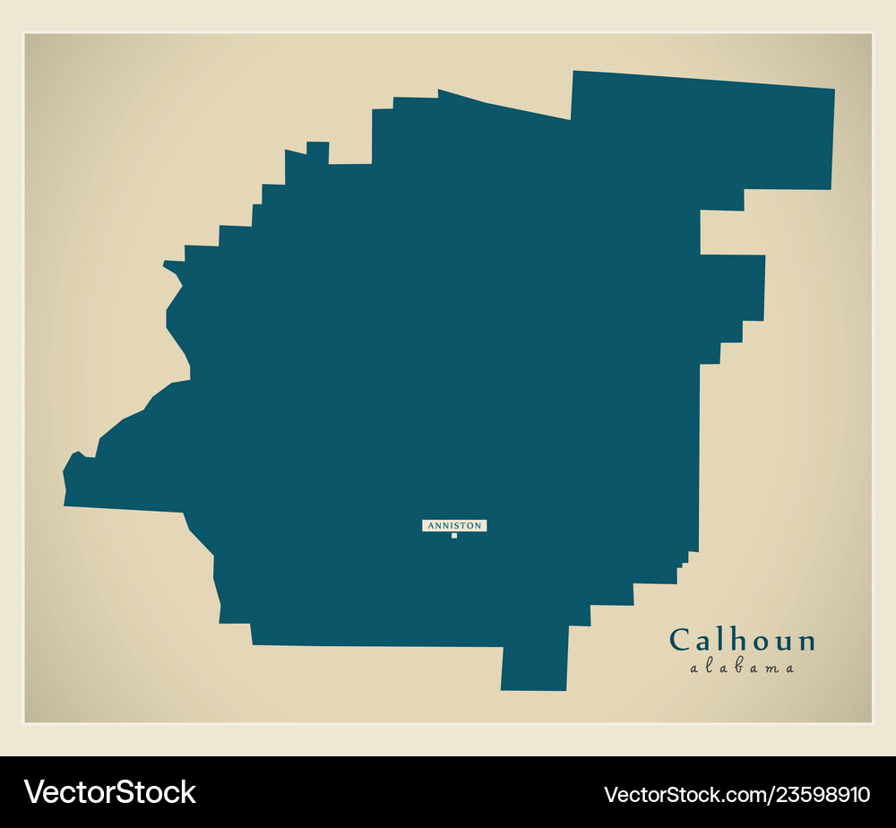 Modern map - calhoun alabama county usa Royalty Free Vector