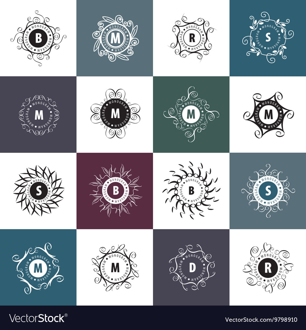 Monogram in frame Royalty Free Vector Image - VectorStock