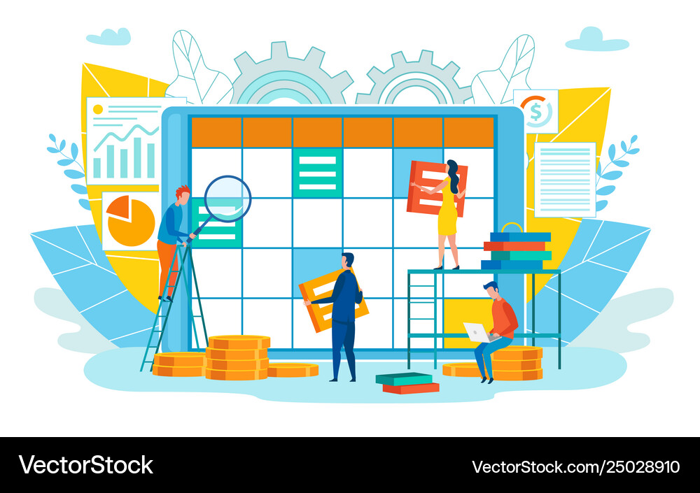 Office staff day planning Royalty Free Vector Image