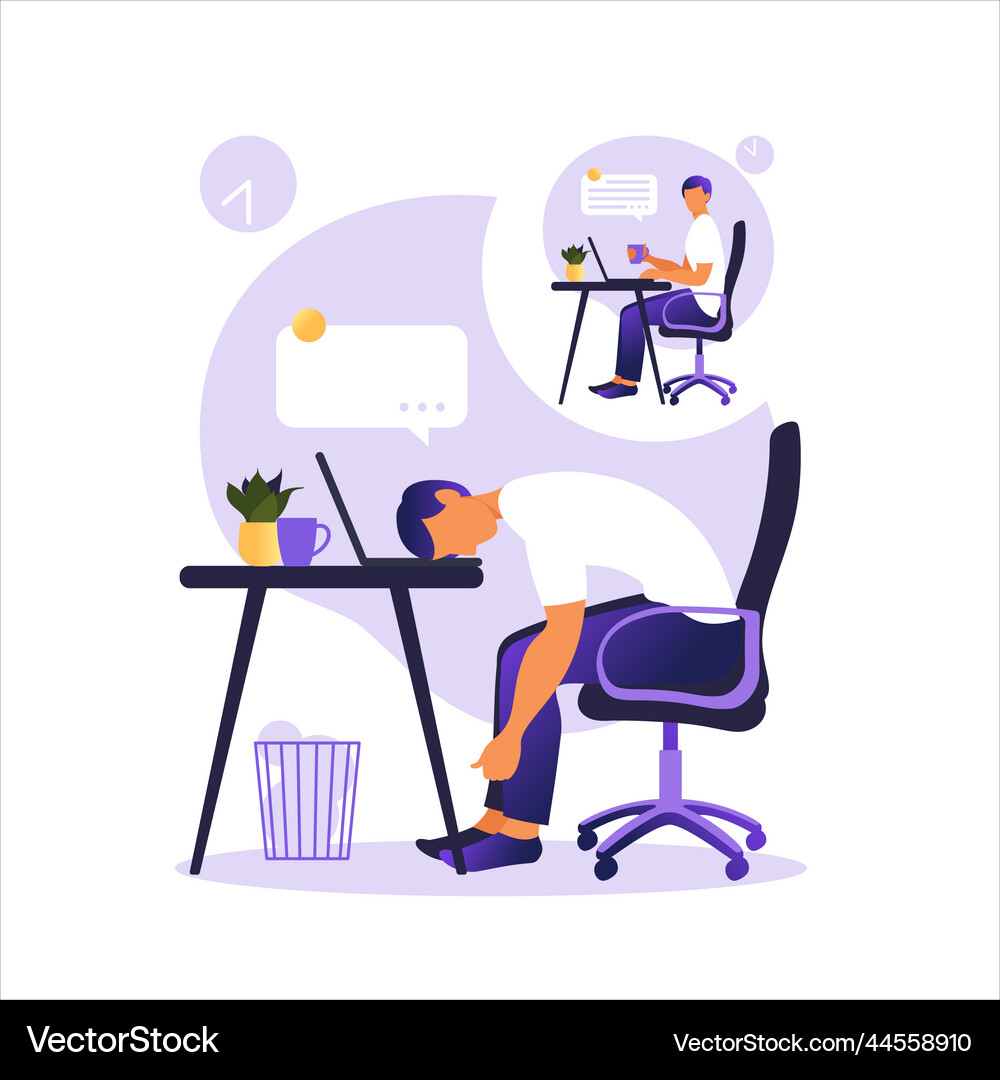 Professional burnout syndrome with happy Vector Image