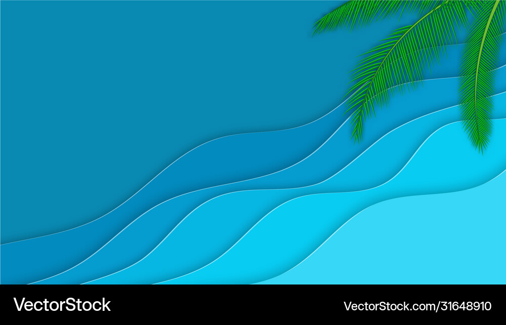 Top view sea with sea wave Royalty Free Vector Image