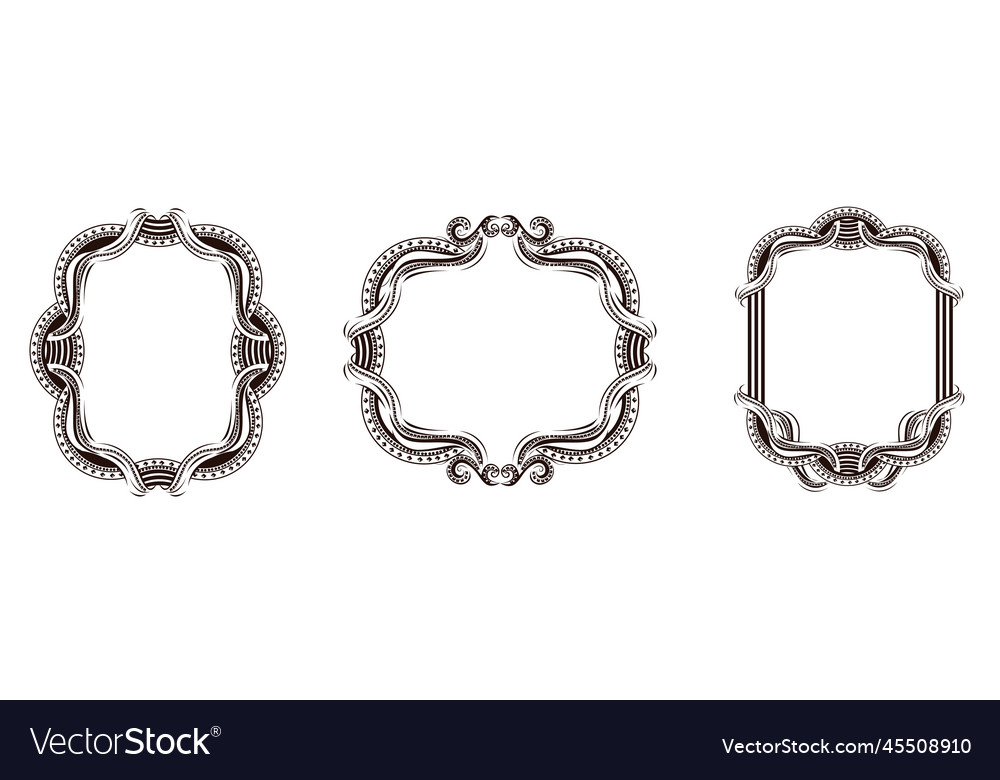 Vintage frames set Royalty Free Vector Image - VectorStock