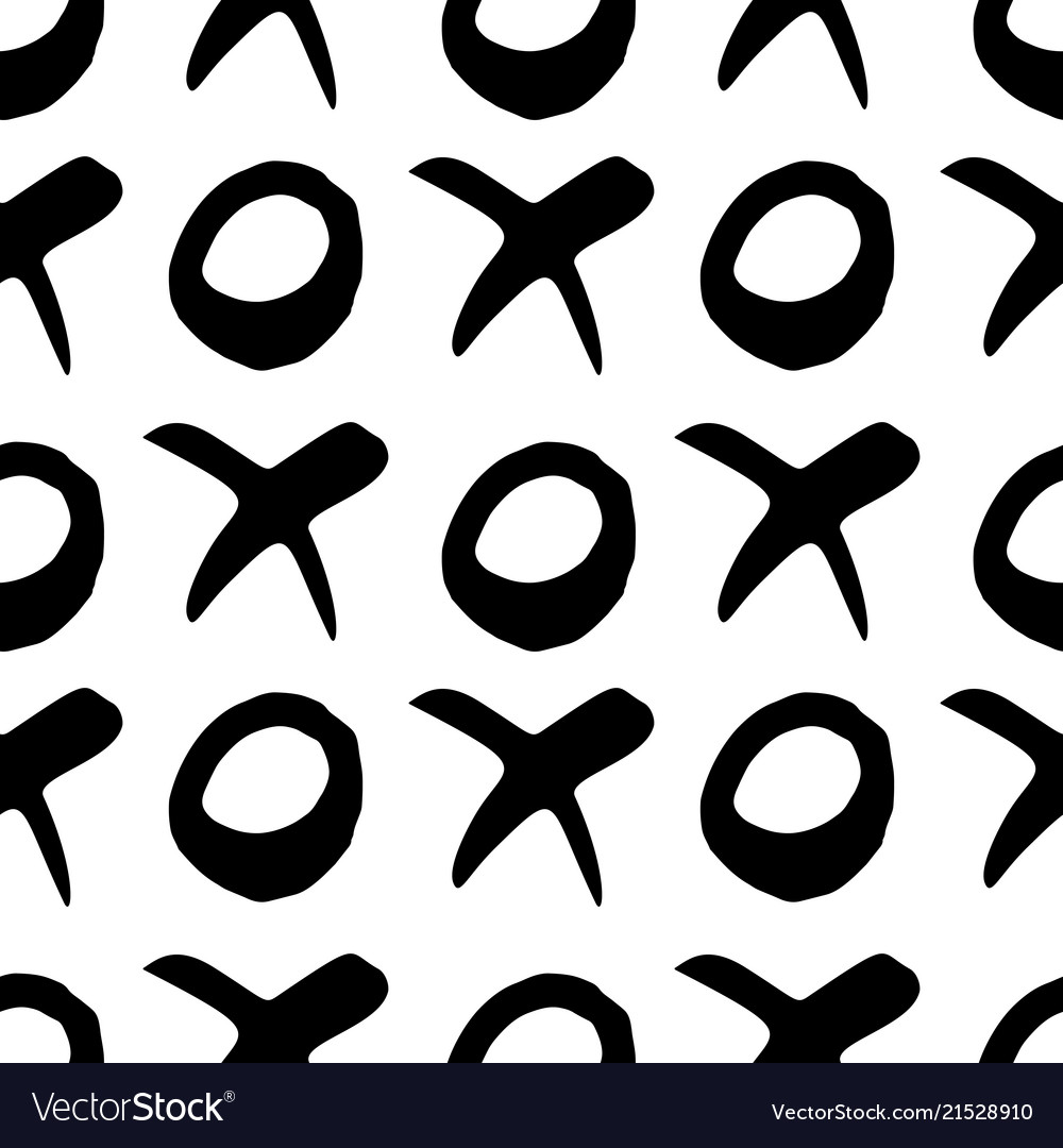 X and o or xo symbols seamless pattern Royalty Free Vector