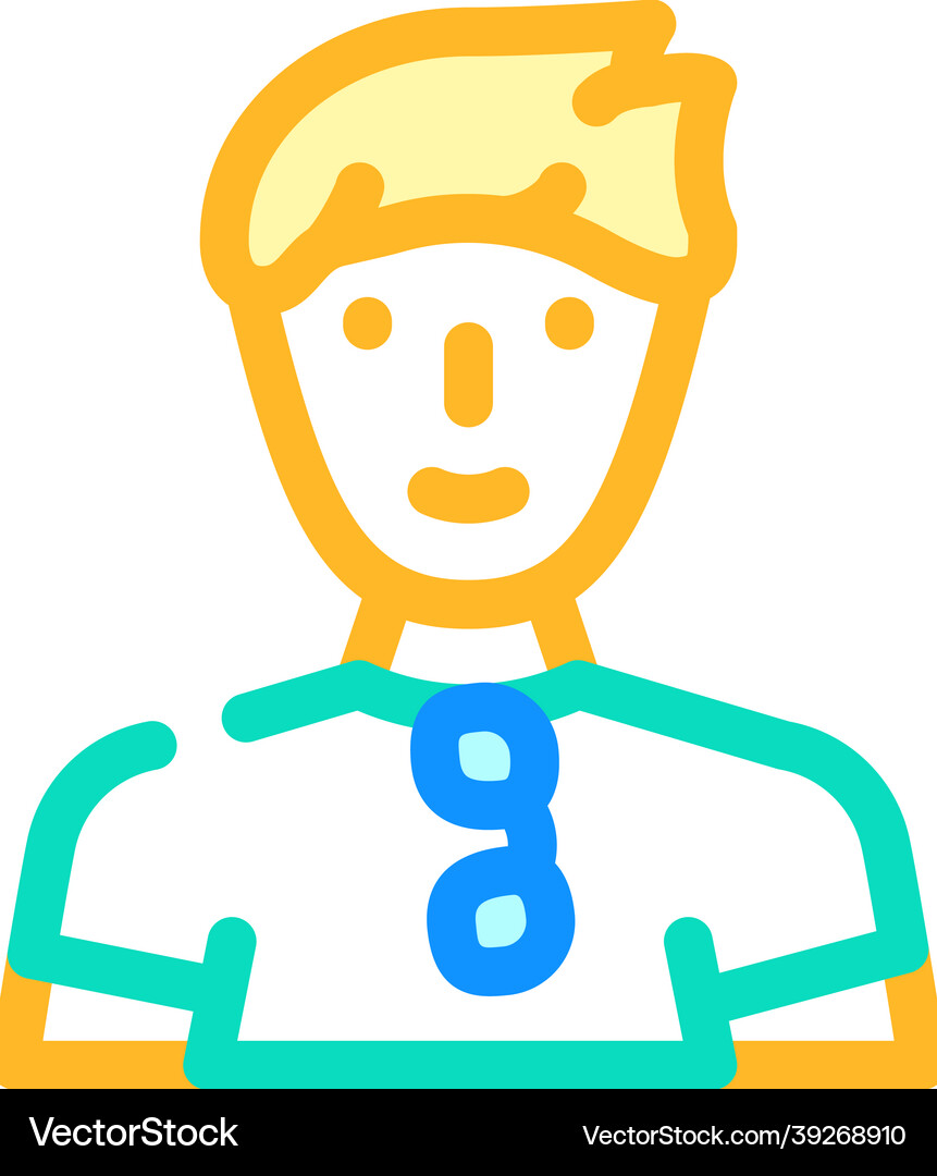 Young male color icon Royalty Free Vector Image