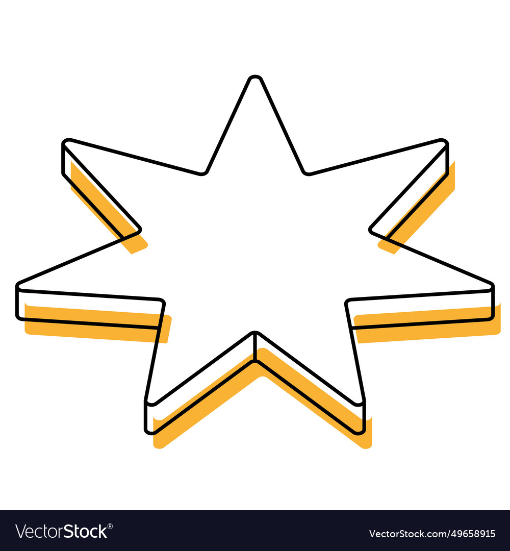 2d isometric star shape icon Royalty Free Vector Image