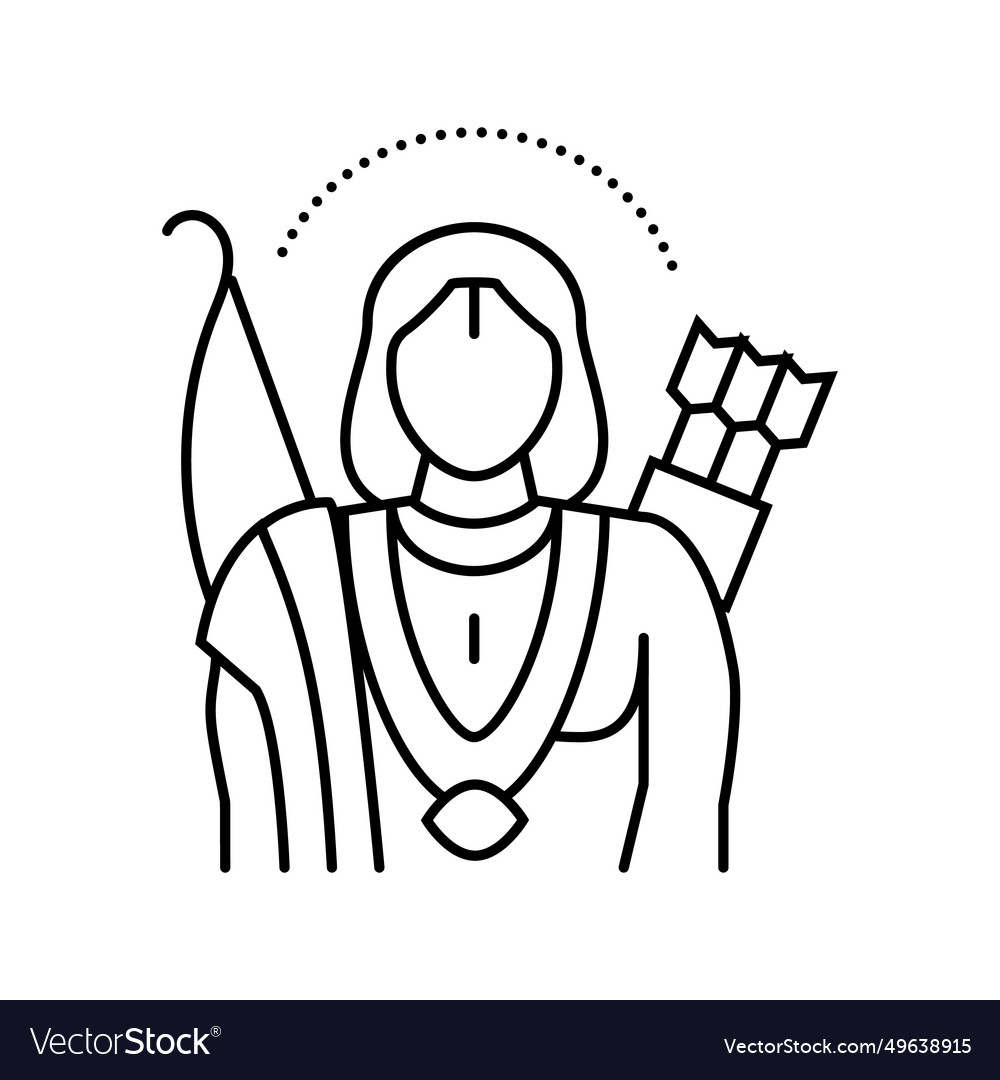 Ayyappan god indian line icon Royalty Free Vector Image Ayyappan god indian line icon Royalty Free Vector Image