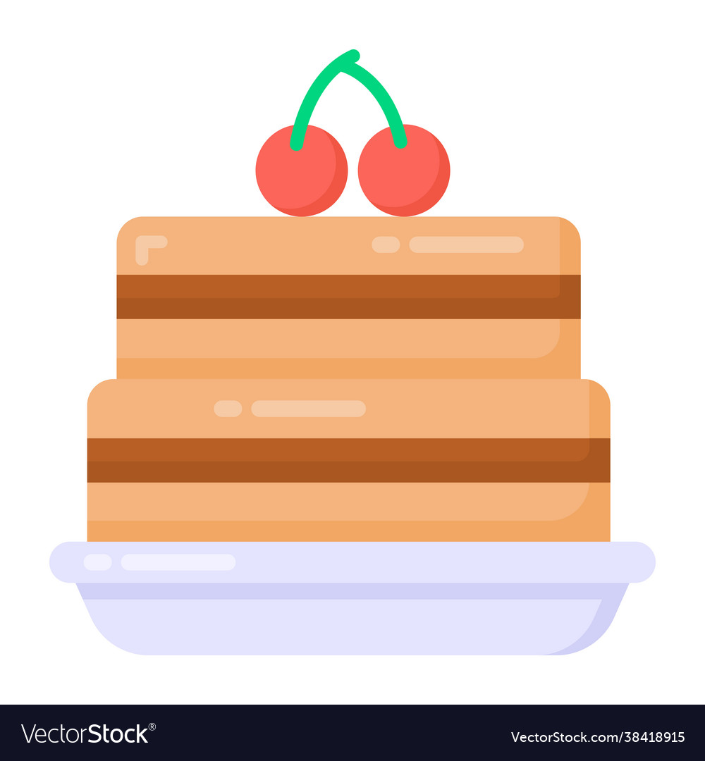 Basic cherries cake Royalty Free Vector Image - VectorStock
