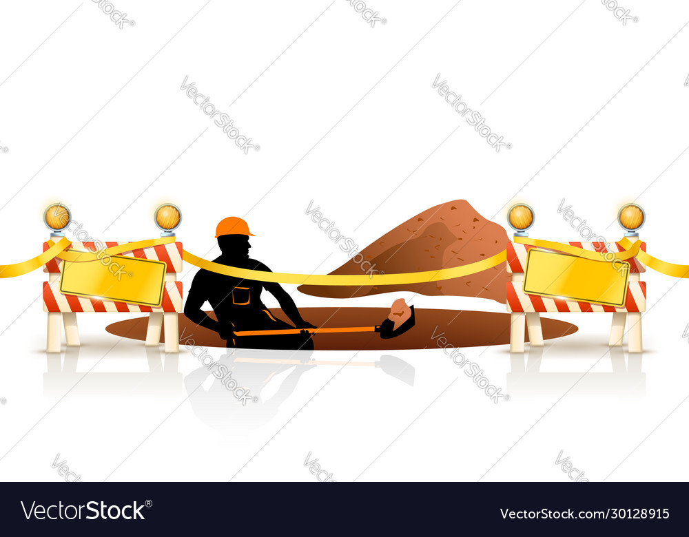 Builder digging Royalty Free Vector Image - VectorStock