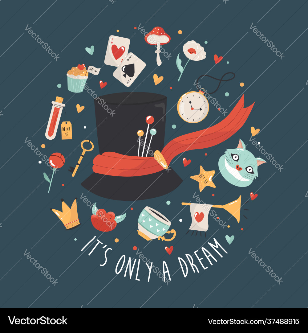 Colorful compositions with characters alice Vector Image