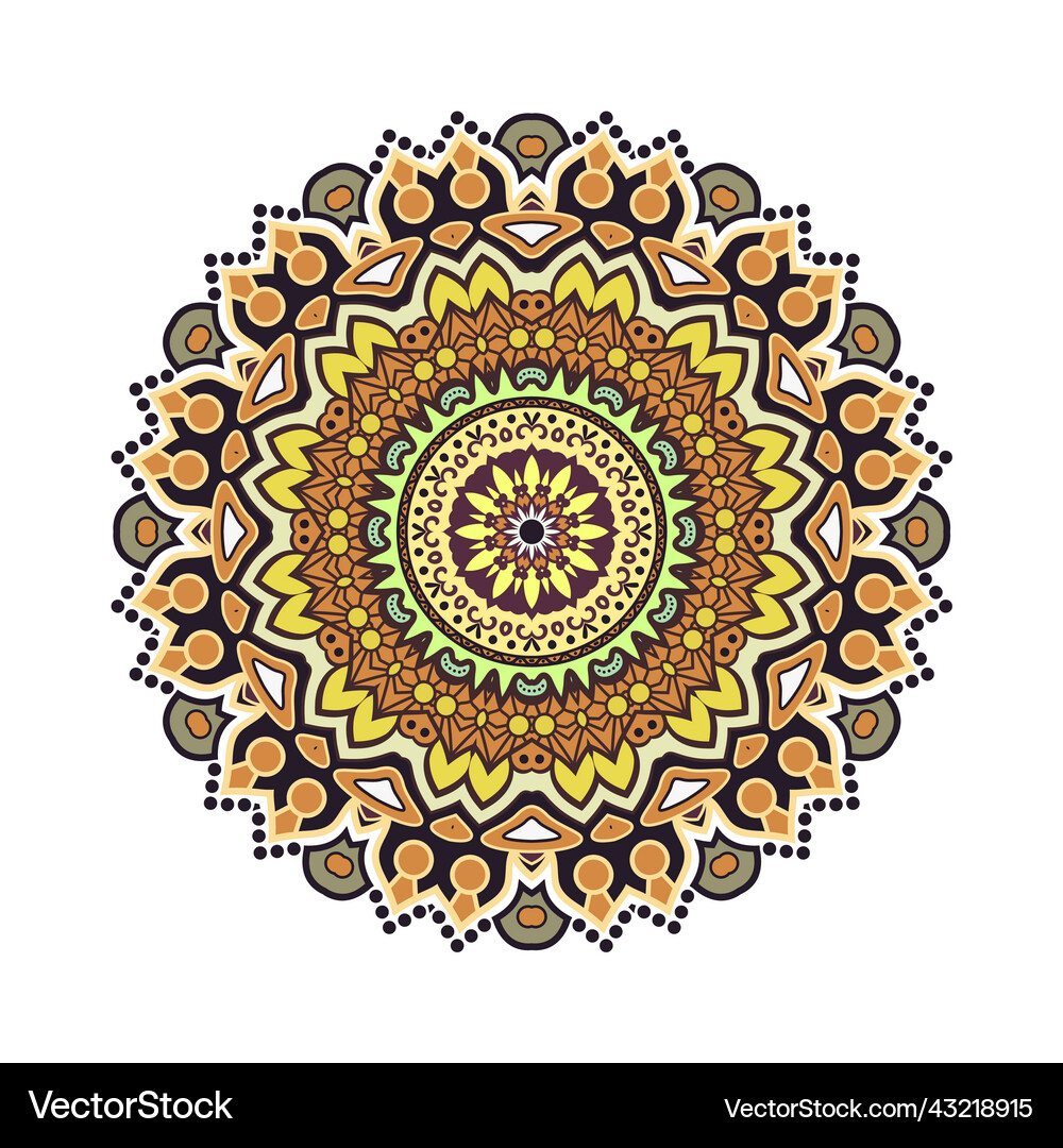 Colorful mandala design geometric Royalty Free Vector Image