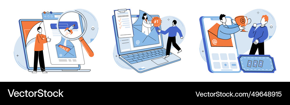 Digital marketing online campaigns rely Royalty Free Vector