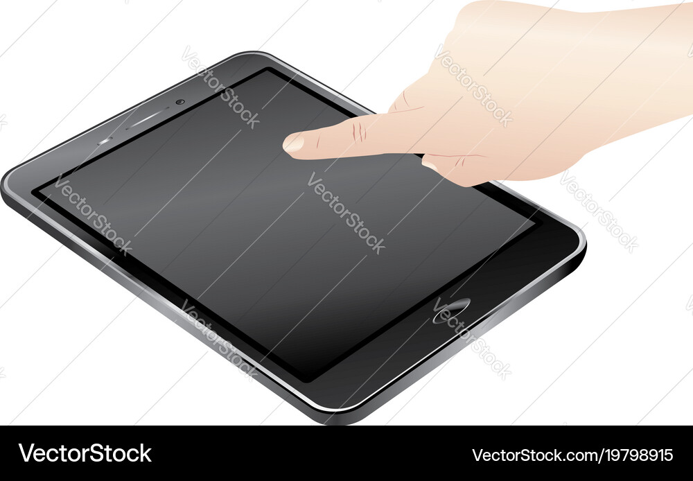 Digital tablet in hands Royalty Free Vector Image