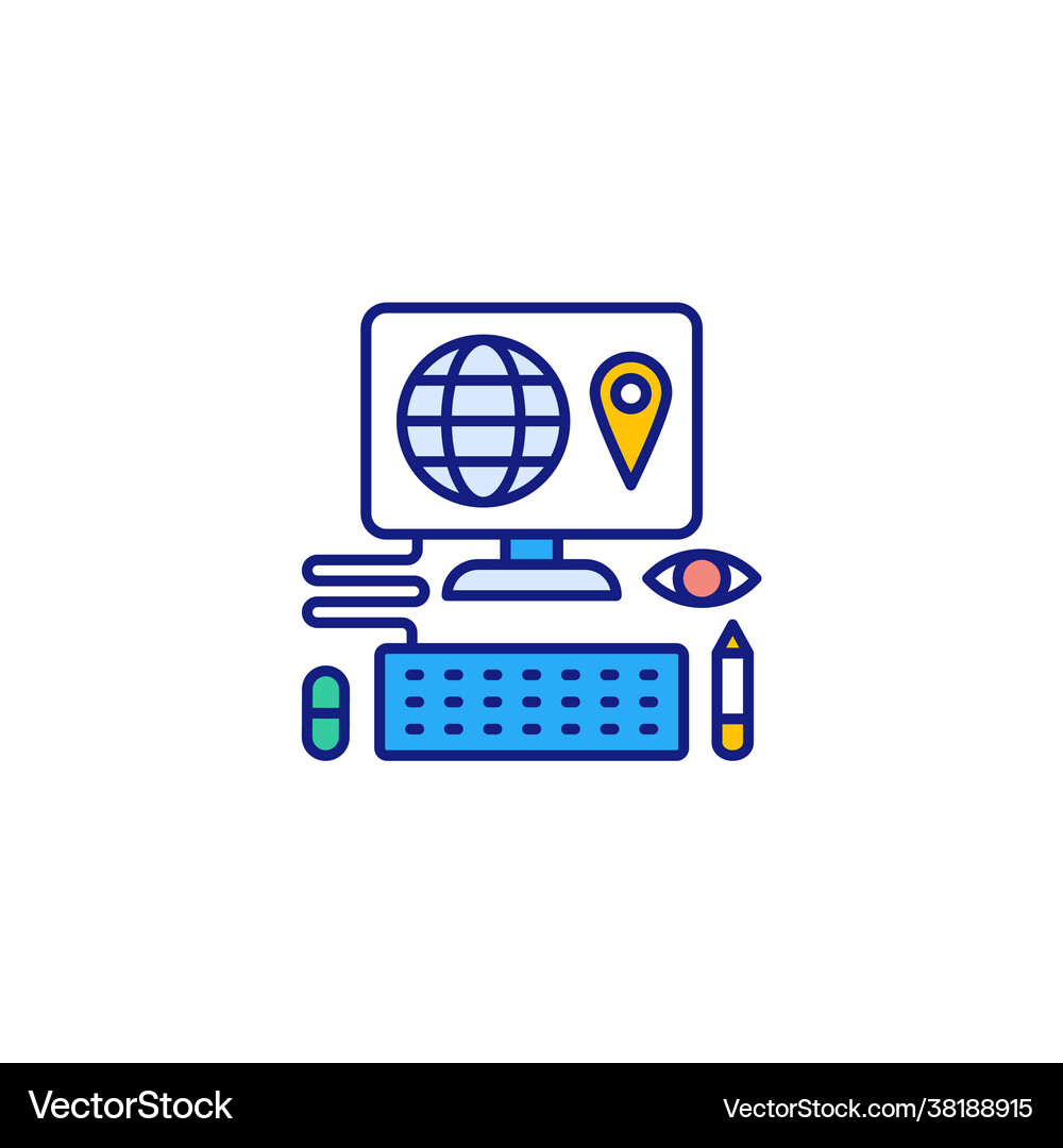 Distance education icon in logotype Royalty Free Vector