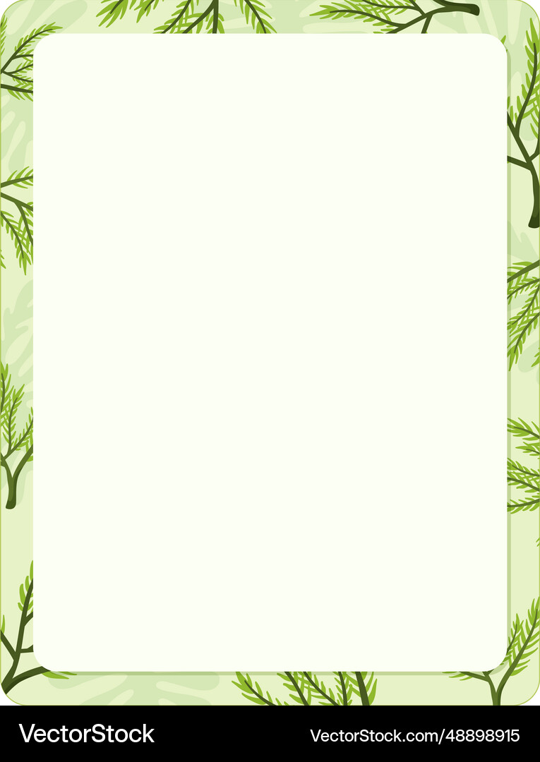 Green tropical tree leaves a-frame border template