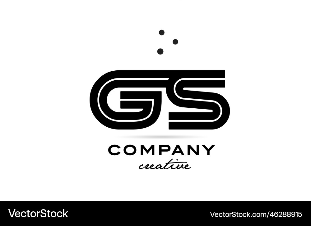 Gs black and white combination alphabet bold Vector Image