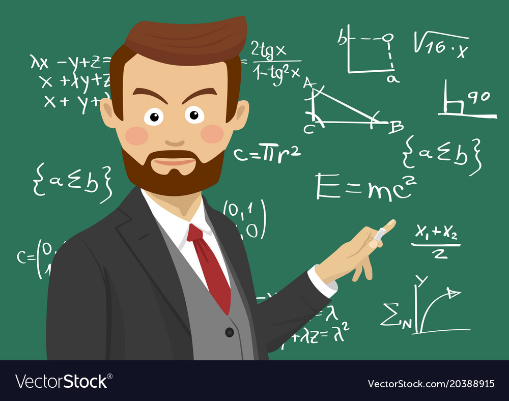Male teacher at school in the classroom Royalty Free Vector