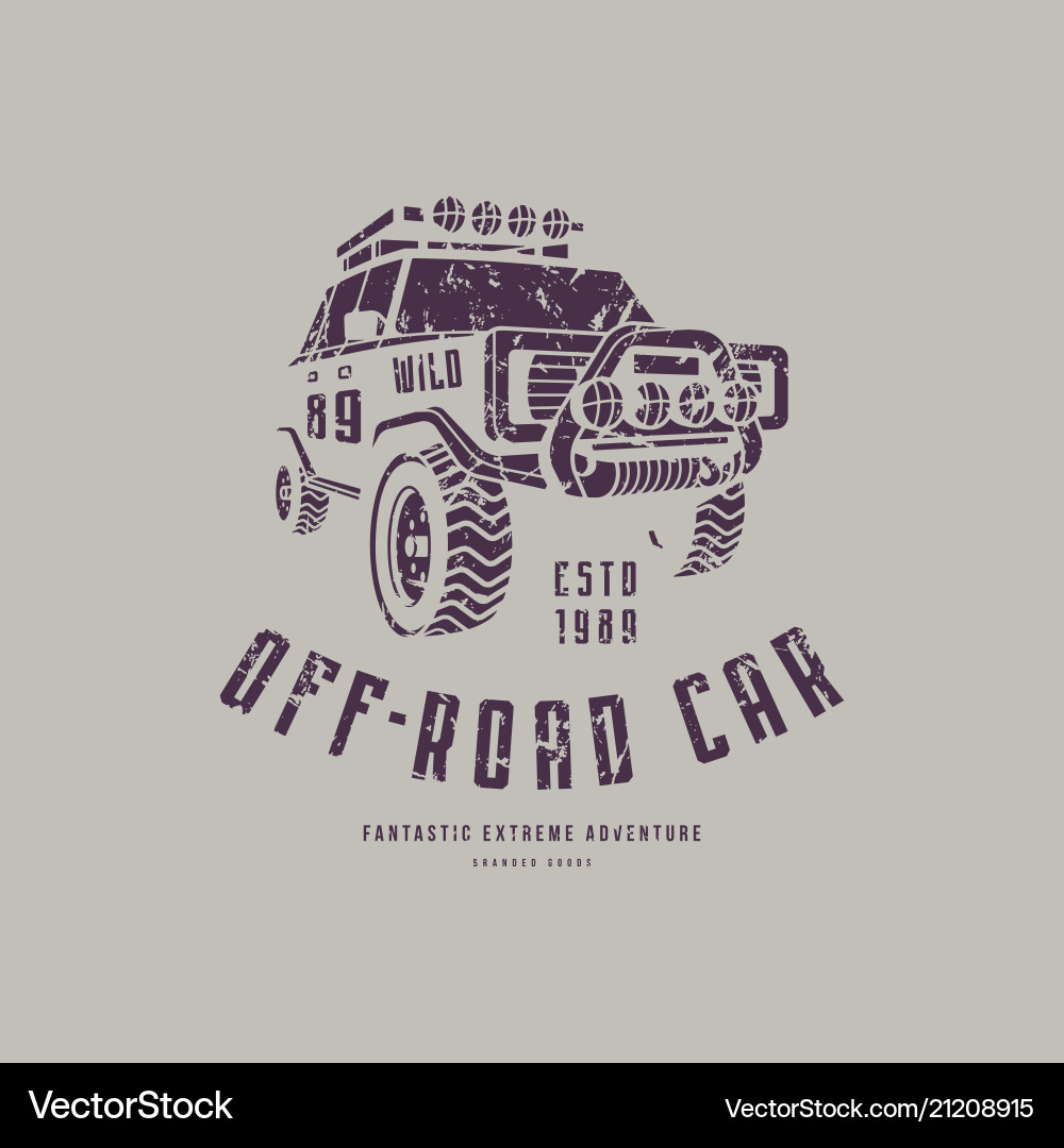 Off-road car emblem Royalty Free Vector Image - VectorStock