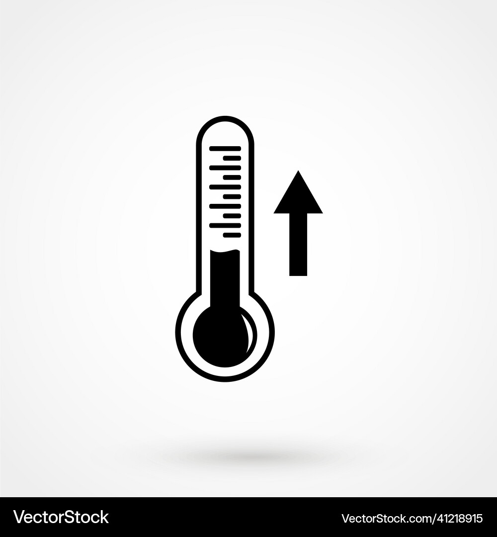 Rise in temperature icon thermometer Royalty Free Vector