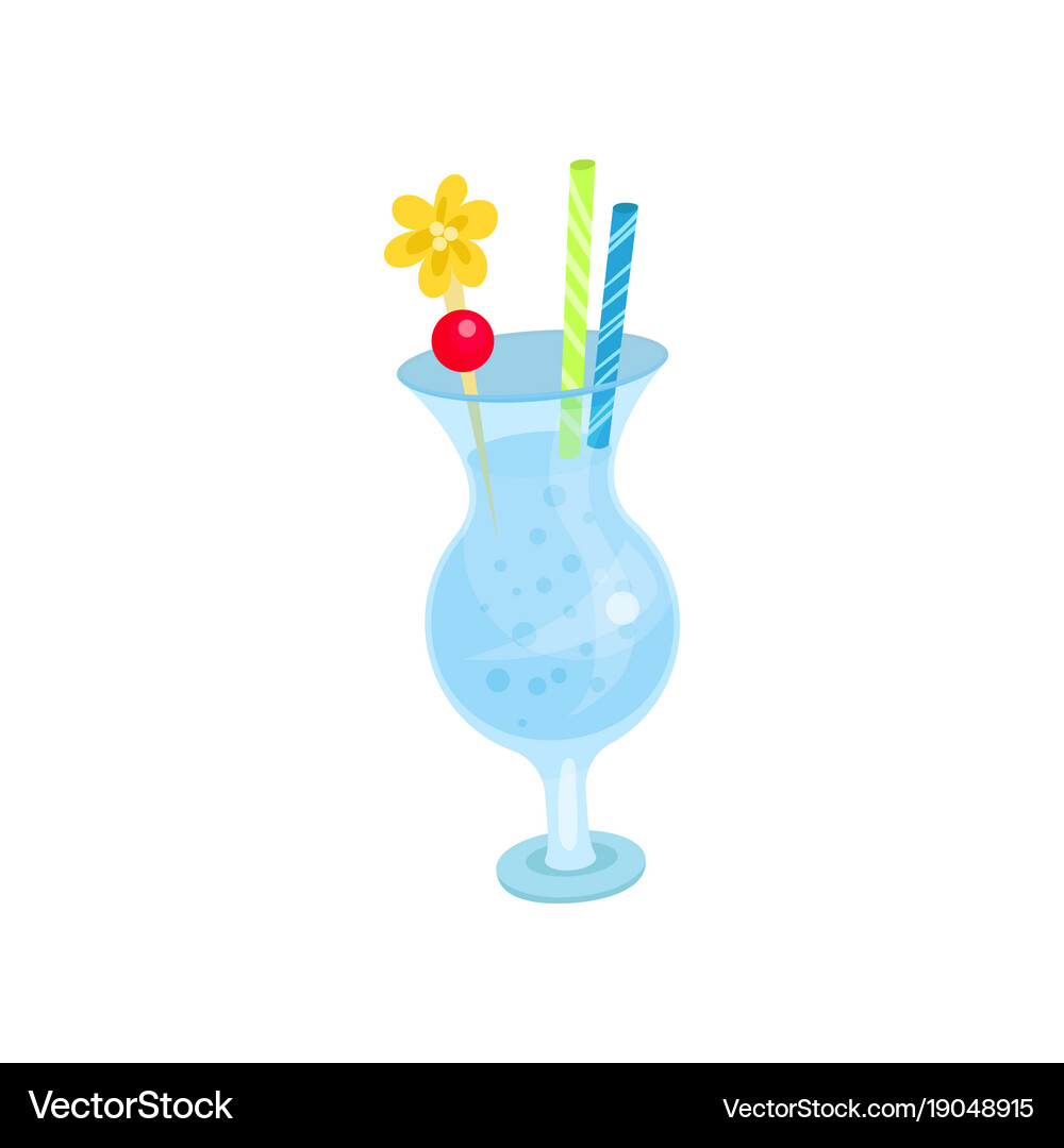 Summer tropical cocktail cartoon Royalty Free Vector Image