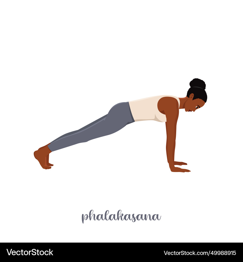 Woman doing plank pose exercise or phalakasana Vector Image