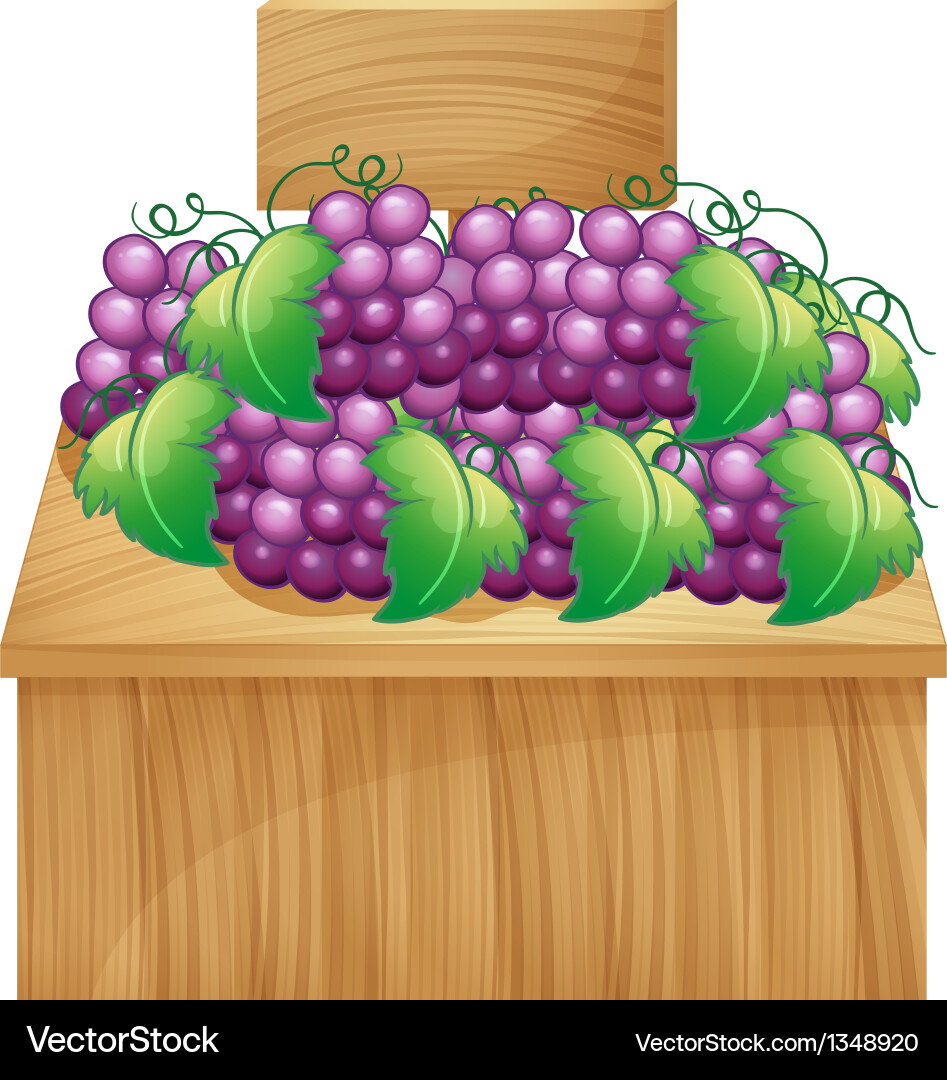 A fruit stand for grapes with an empty signage Vector Image